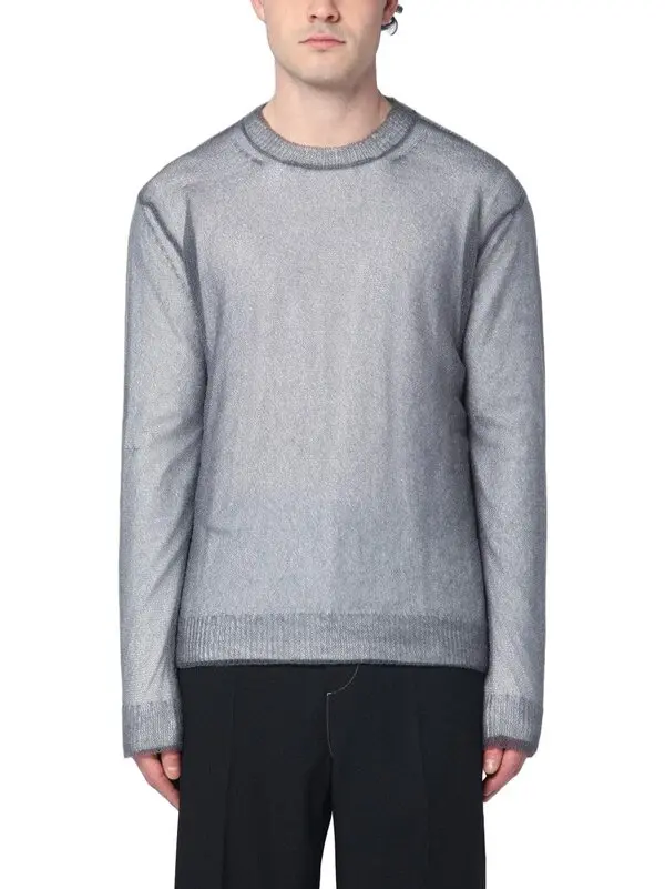 JIL SANDER Transparent Nylon Layered Design Jumper - Gray