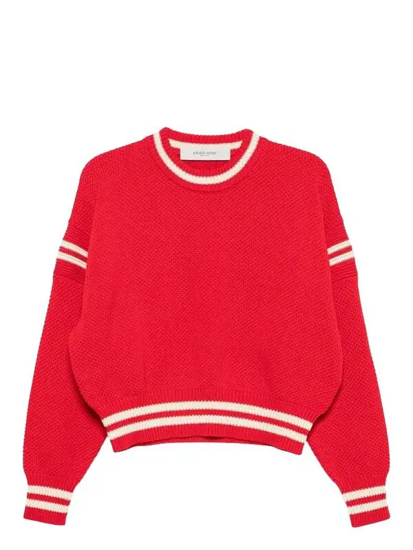 GOLDEN GOOSE Cotton Waffle Knit Jumper - Red