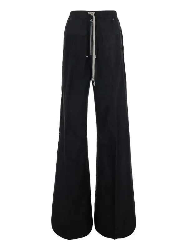 Rick Owens Wide Pants With Modern Details And Black Tech Fabric - Multicolor
