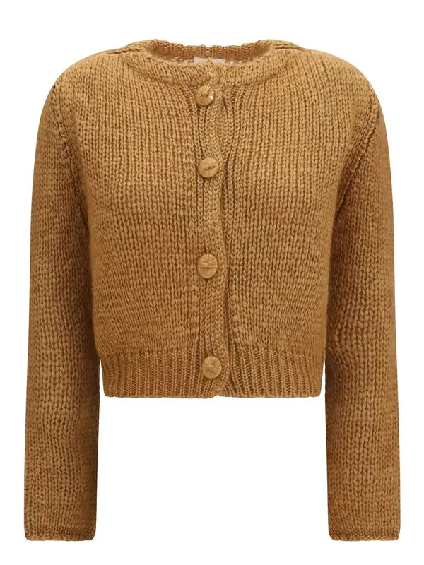 FORTE_FORTE Chunky Knit Cardigan - Brown