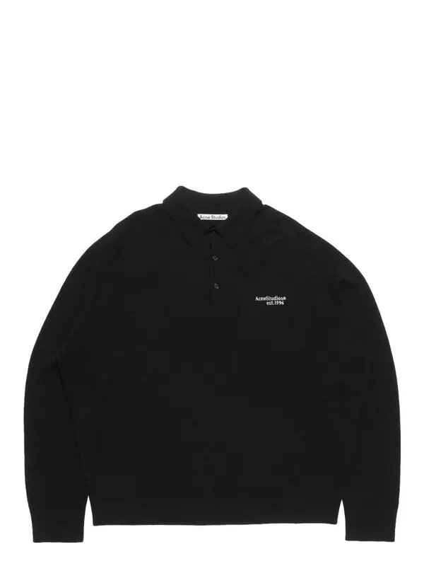 Acne Studios Logo Wool Polo Shirt - Multicolor
