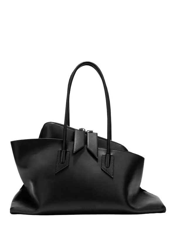 Attico La Passeggiata Medium Leather Bag - Black