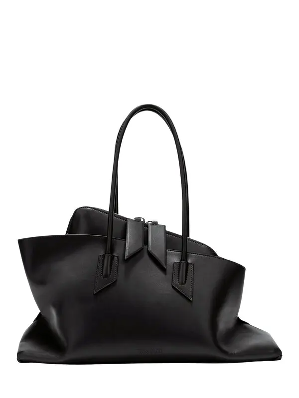 Attico La Passeggiata Medium Leather Bag - Black
