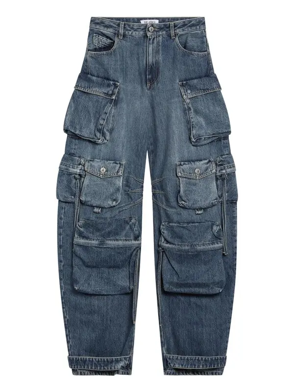 Attico Fern Washed Cargo Trousers - Blue