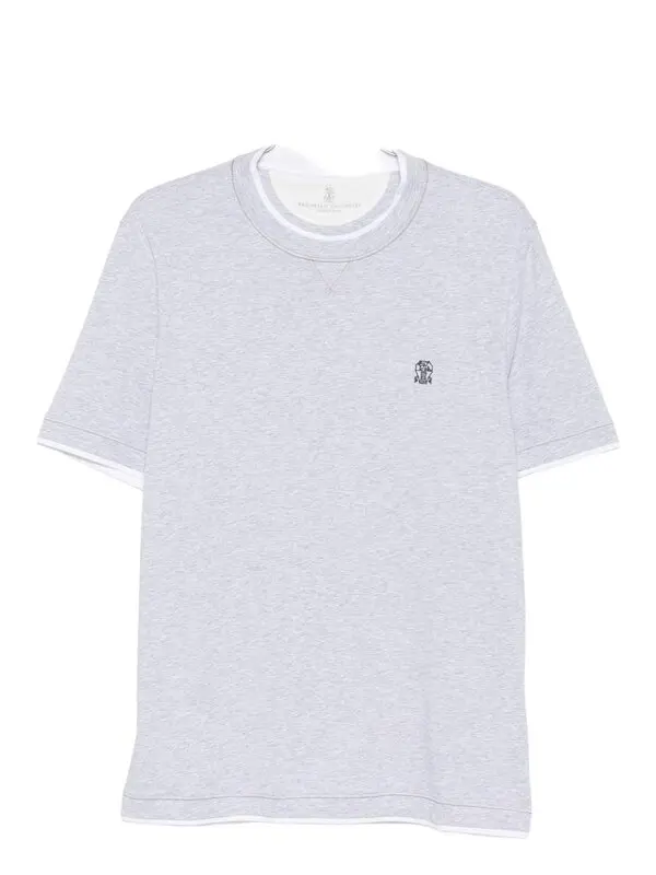 Brunello Cucinelli Logo Cotton T-shirt - Multicolor