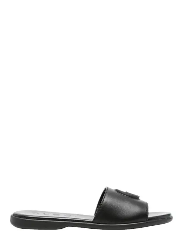 Gucci Leather Double G Open Toe Shoes - Black
