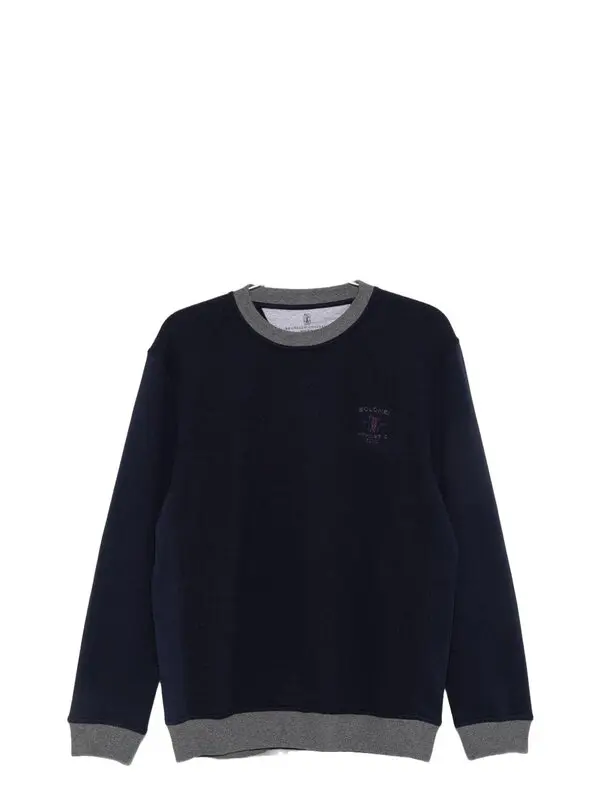 Brunello Cucinelli Logo Cotton Sweatshirt - Multicolor