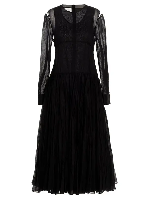 JIL SANDER Pleated Skirt Dress - Black