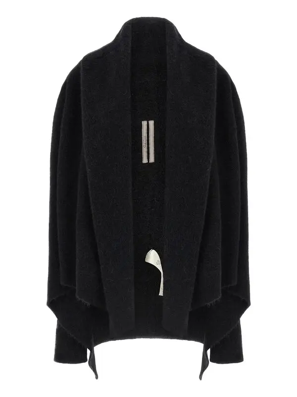 Rick Owens Hooded Medium Wrap Cardigan - Black