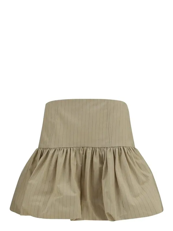 GANNI Ruffled Mini Skirt - Cream