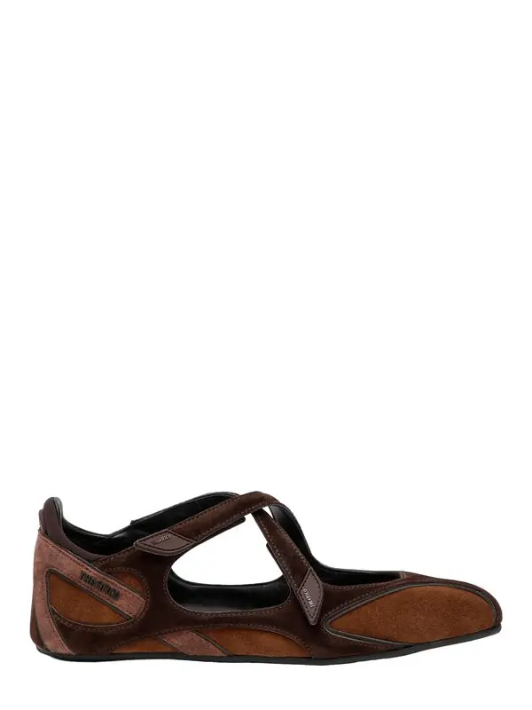 Attico Floor 01 Suede Ballerina-sneaker Flats - Brown
