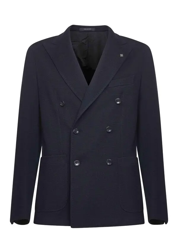Tagliatore Blue Jersey Montecarlo Double-breasted Blazer - Multicolor