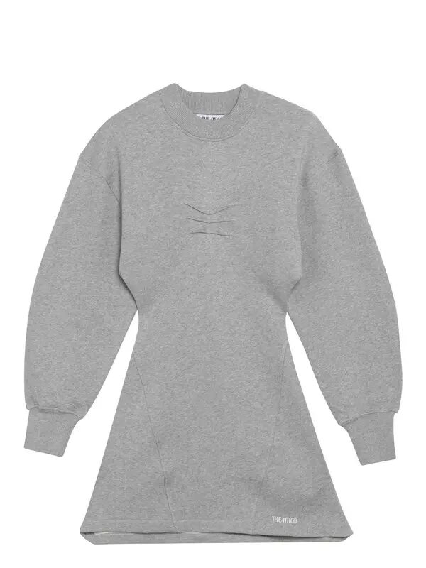Attico Melange Cotton Jersey Mini Dress In Grey - Gray