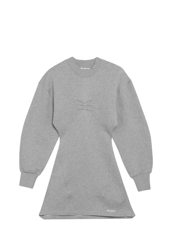 Attico Melange Cotton Jersey Mini Dress - Gray