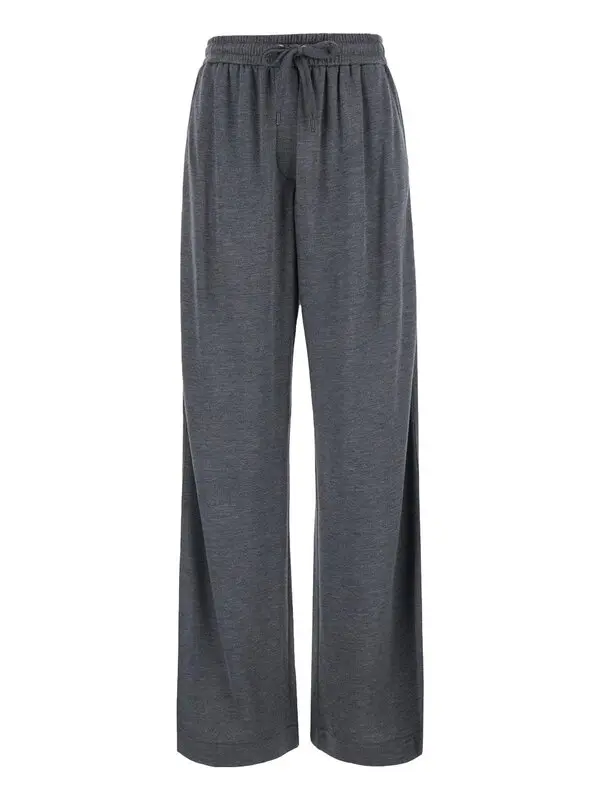 Brunello Cucinelli Cotton Blend Monil Detail Pants - Gray