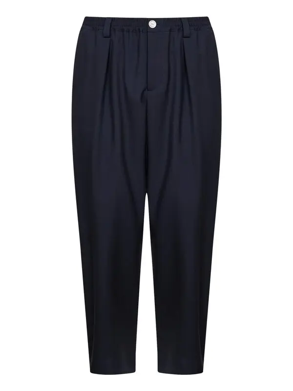 Marni Blue Tropical Wool Cropped Trousers - Multicolor