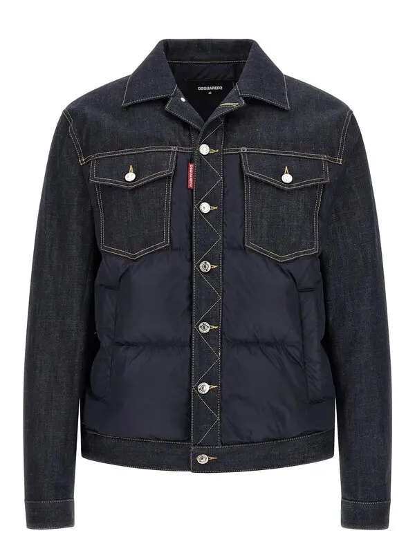 Dsquared2 Padded Hybrid Trucker Jacket - Blue