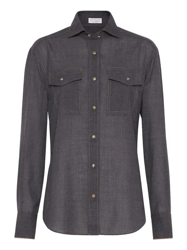 Brunello Cucinelli Wool Long Sleeve Shirt - Multicolor