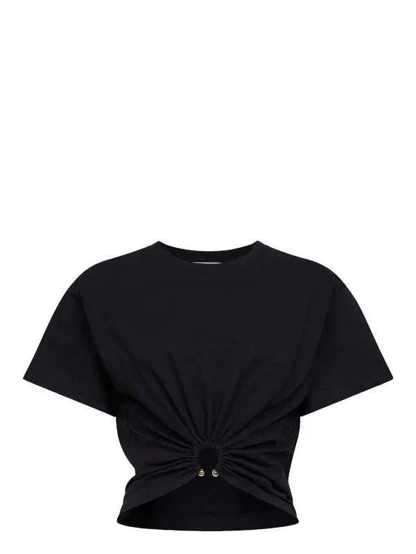 Rabanne Piercing Detailed Cropped T-shirt - Multicolor