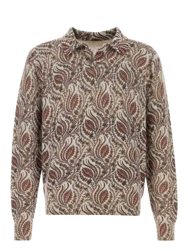 Etro Embroidered Wool Polo Shirt - Multicolor