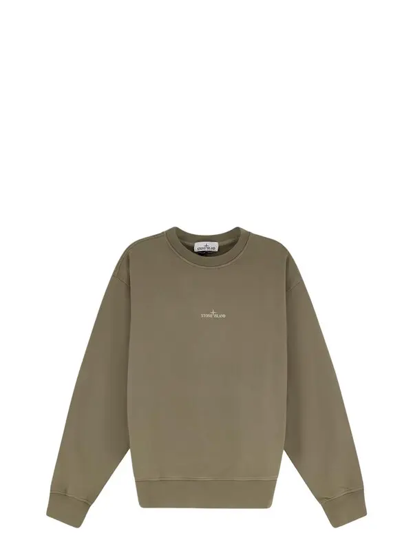 Stone Island Organic Cotton Logo Print Sweatshirt - Multicolor
