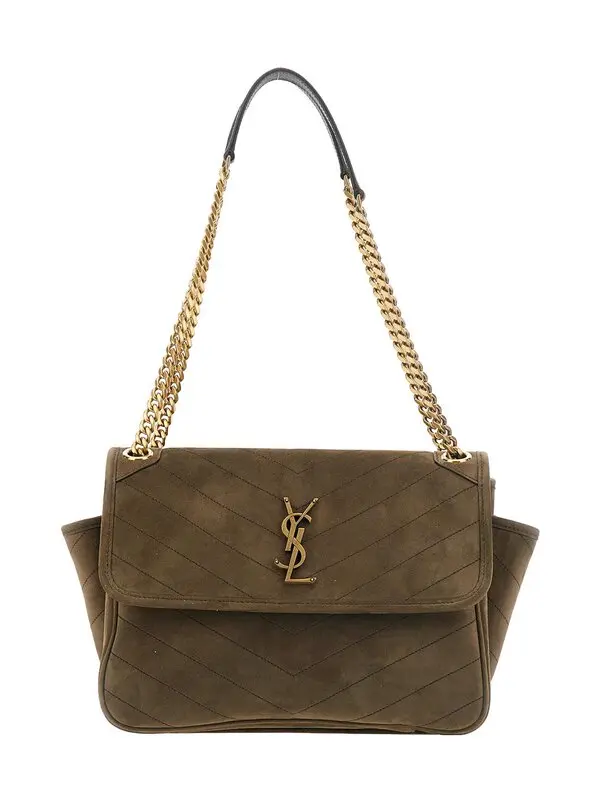 Saint Laurent Suede Niki Tripouch Shoulder Bag - Multicolor