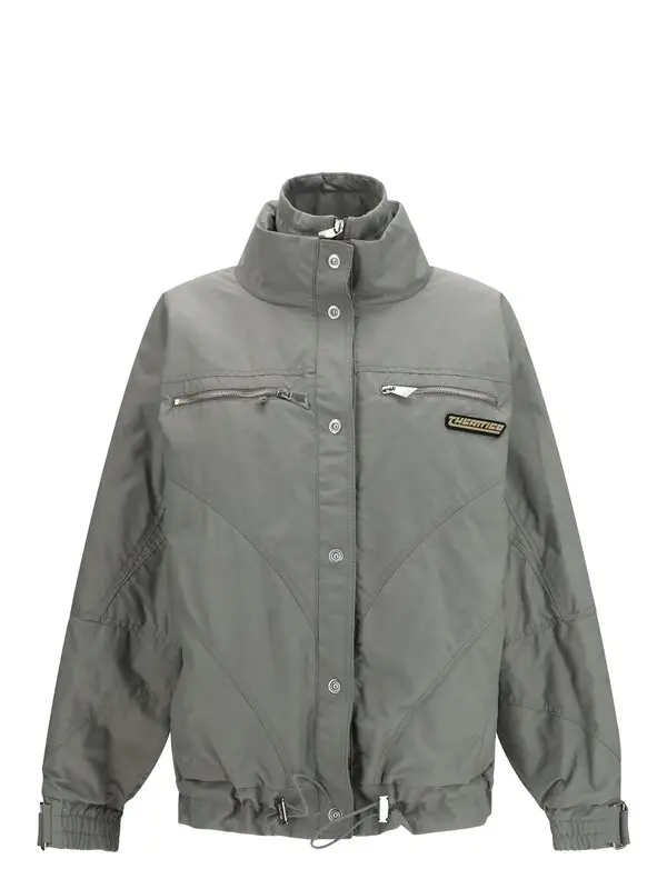 Attico High-neck Bomber Jacket - Gray