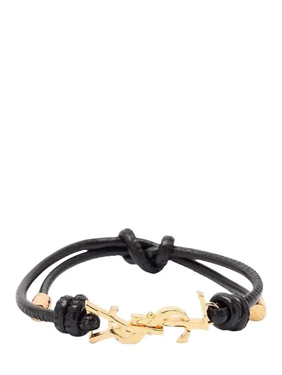 Saint Laurent Leather Monogram Bracelet - Multicolor