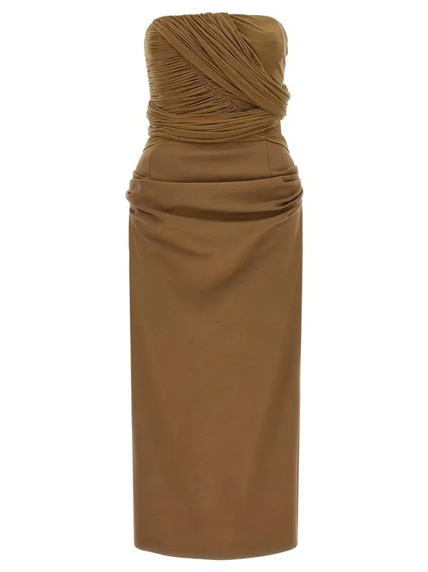 Magda Butrym Off-the-shoulder Midi Dress - Brown