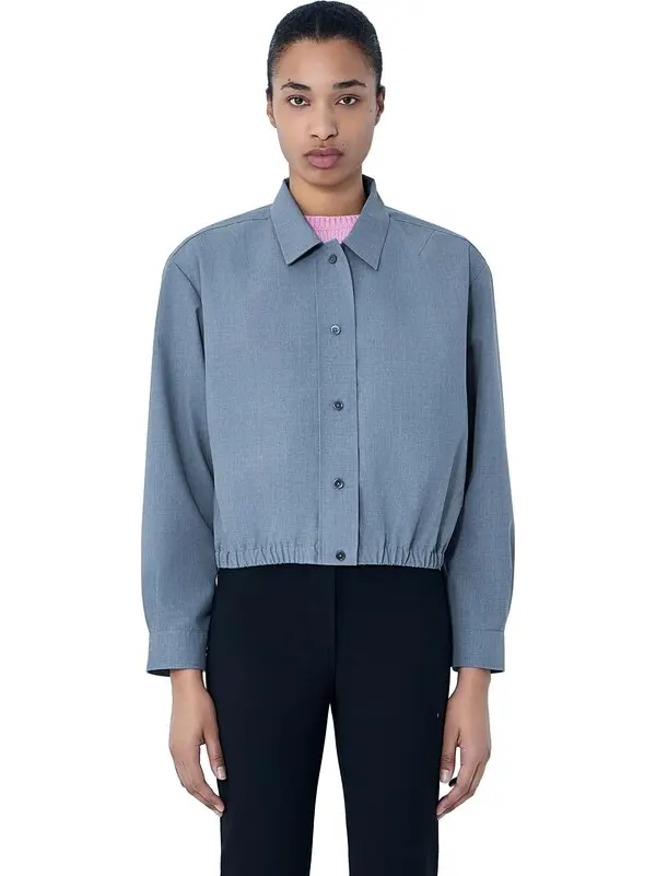 JIL SANDER Wool Cropped Shirt - Gray