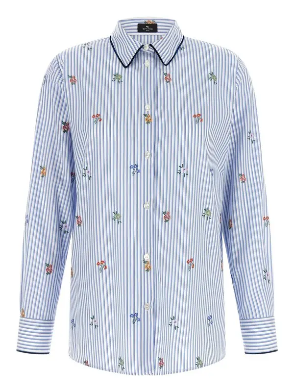Etro Floral Embroidery Shirt - Blue