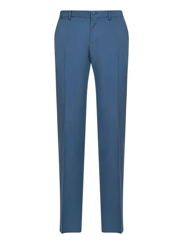 Dolce & Gabbana Avio Blue Virgin Wool Classic Trousers - Multicolor