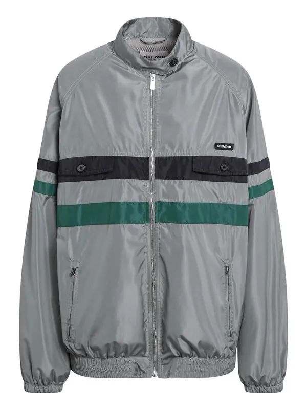 Miu Miu Tech Silk Blouson - Gray