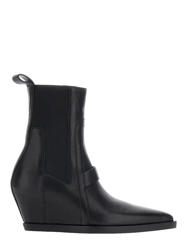 Rick Owens Sharp Wedge Sliver Ankle Boots With High Heel And Pointed Toe Black - Multicolor