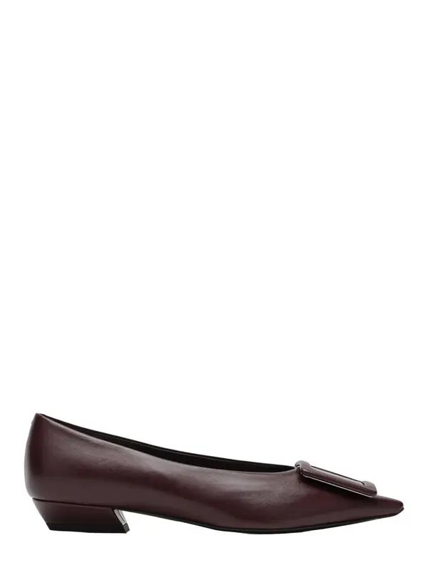ROGER VIVIER Gommettine Ballerina In Mosto-coloured Leather - Red