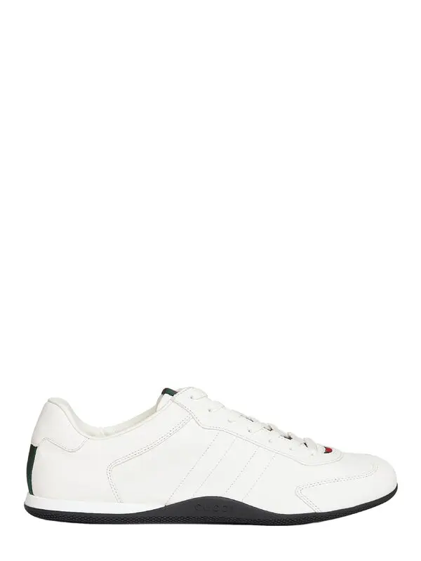 Gucci White Smooth Leather Shift Sneakers - Multicolor