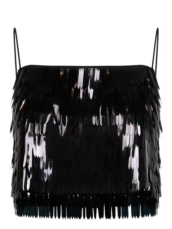 SELF-PORTRAIT Sequin Cropped Top - Multicolor
