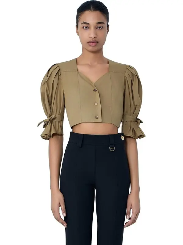 Chloé Structured Cropped Blouse - Multicolor