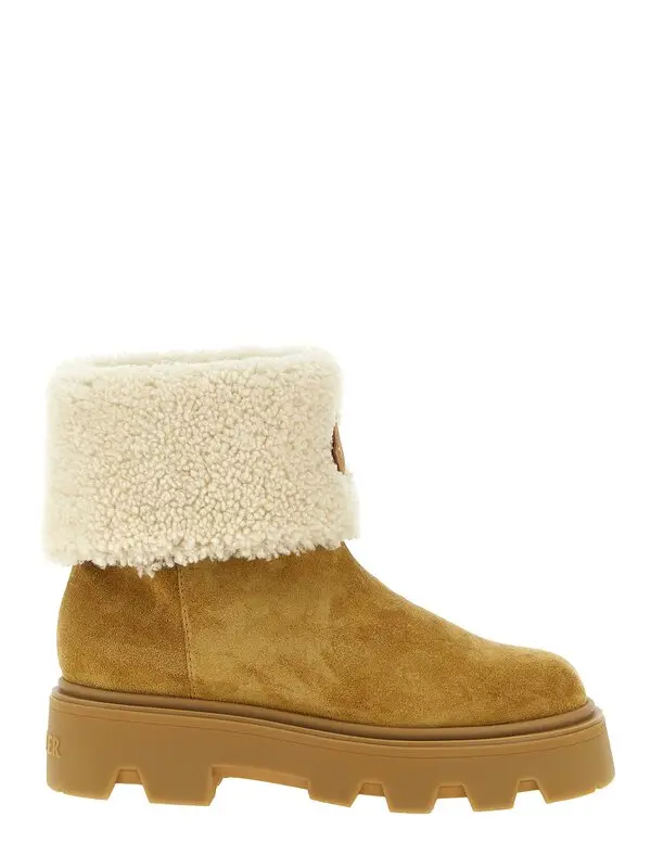 Moncler Aurea Suede Boots - Cream