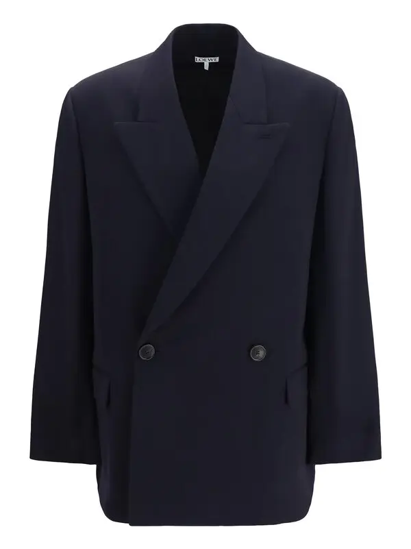 Loewe Wool Blend Double-breasted Jacket - Blue