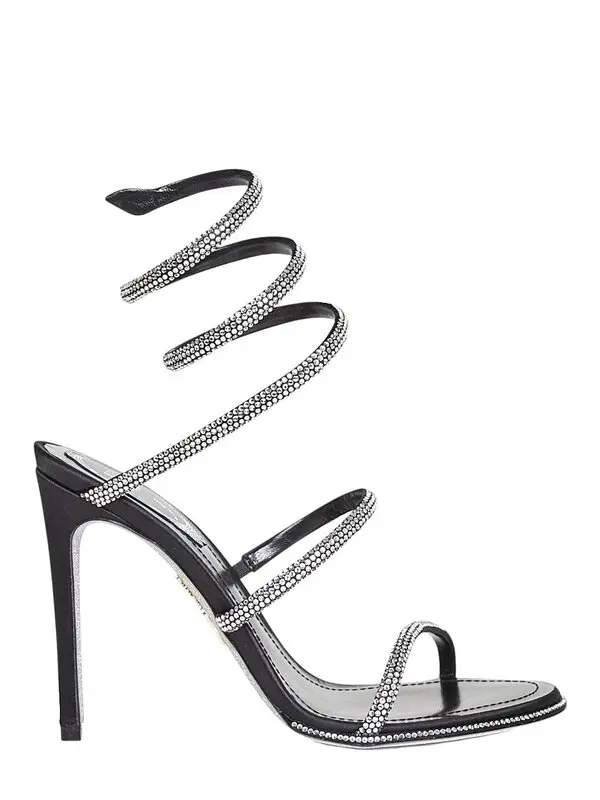 Rene Caovilla Black Cleo 105 Jeweled Sandals - Multicolor