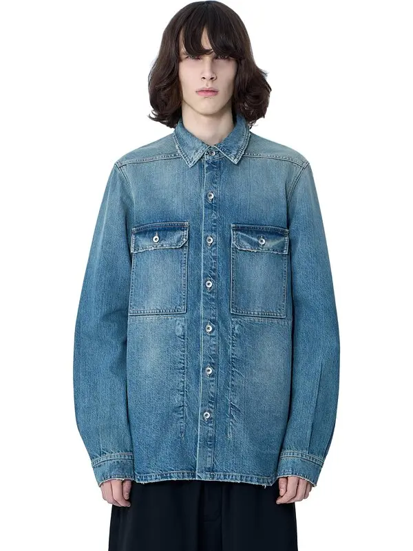 Rick Owens Denim Overshirt Jacket - Blue