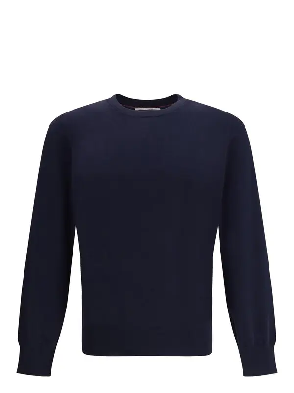 Brunello Cucinelli Sweater In Cotton - Blue