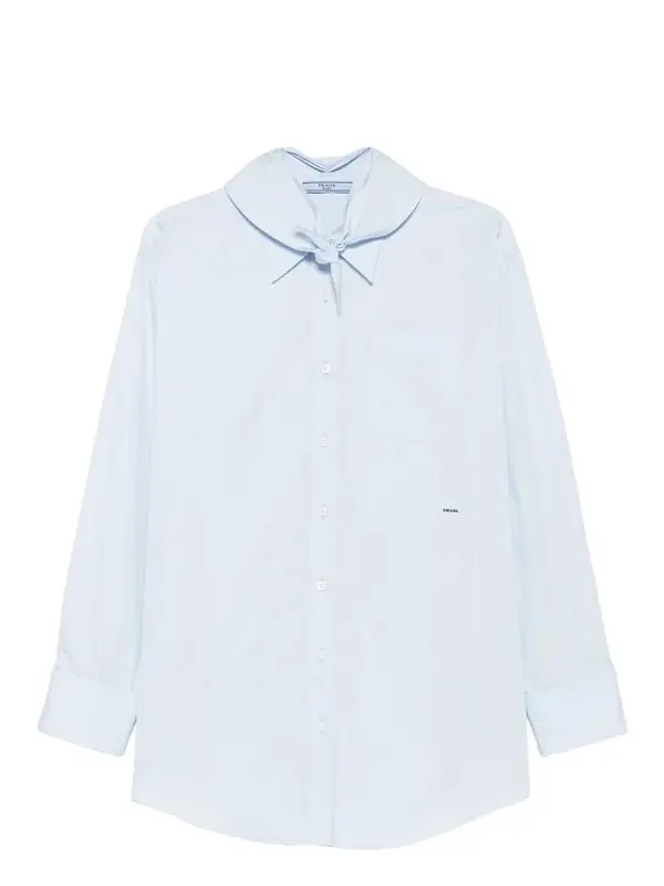 Prada Cotton Twist-detail Shirt - Blue