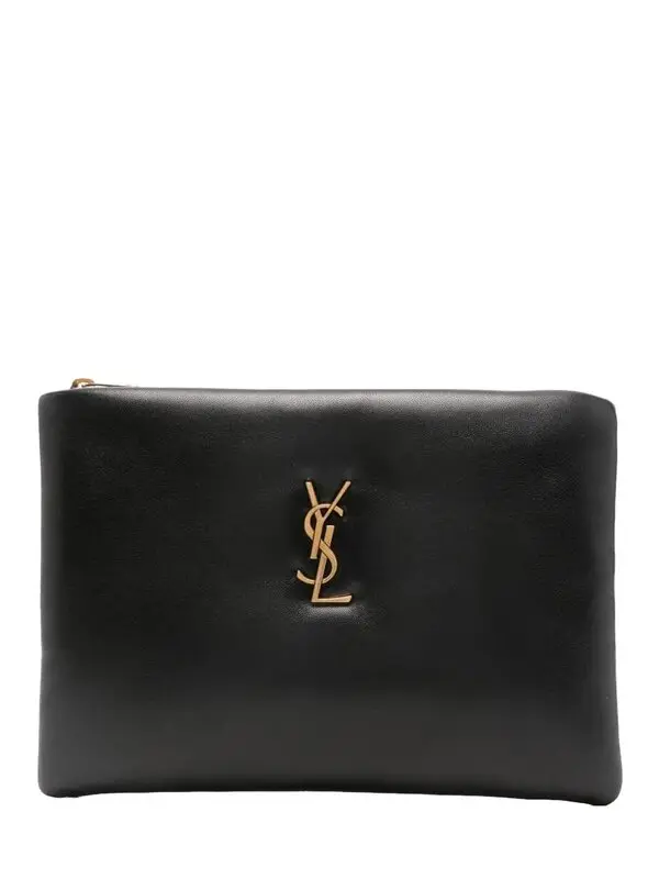Saint Laurent Calypso Small Pouch In Lambskin - Black