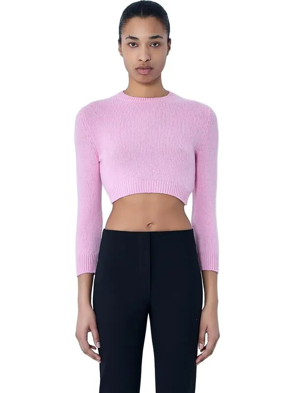 JIL SANDER Cropped Knit Sweater - Pink