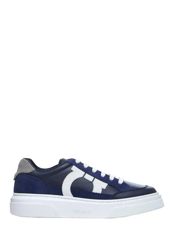FERRAGAMO Low-top Sneakers With Gancini - Multicolor