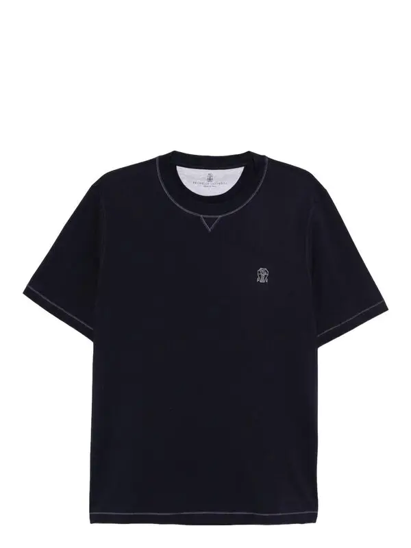 Brunello Cucinelli Logo Cotton T-shirt - Multicolor