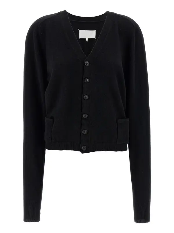MAISON MARGIELA Four Stitches Wool Cardigan - Black