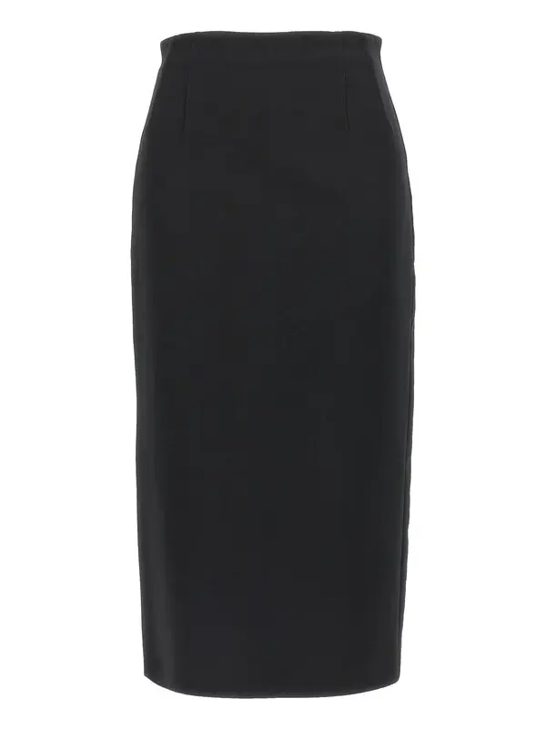 Max Mara Pece Viscose Midi Skirt - Black